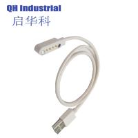China 4 Pin 2.54mm Pitch Magnetic Pogo Pin Connector for PCB Gold Plated 3U for sale
