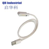 China 4 Pin 2.54mm Pitch Magnetic Pogo Pin Connector for PCB Gold Plated 3U for sale