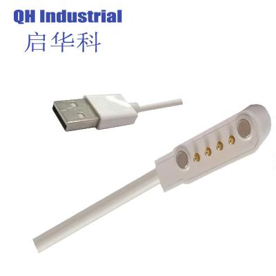 China 4 Pin 2.54mm Pitch Magnetic Pogo Pin Connector 12V 3A for Game Player for sale