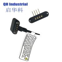 China 4 Pin 2.54mm Pitch Magnetic Pogo Pin Connector 1A 12V ISO RoHS Certified for sale
