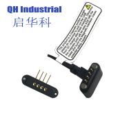 China 4 Pin 2.54mm Pitch Magnetic Pogo Pin Connector Male Gold Plated 3U 1A 3A 12V for sale