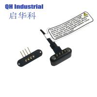 China 4 Pin 2.54mm Pitch Magnetic Pogo Pin Connector Male Gold Plated 3U 1A 3A 12V for sale
