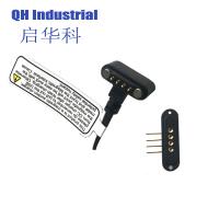 China 4 Pin 2.54mm Pitch Magnetic Pogo Pin Connector Male Gold Plated 3U 1A 3A 12V for sale