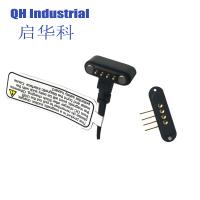 China 4 Pin 2.54mm Pitch Magnetic Pogo Pin Connector Male Gold Plated 3U 1A 3A 12V for sale