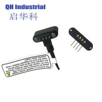 China 4 Pin 2.54mm Pitch Magnetic Pogo Pin Connector Male Gold Plated 3U 1A 3A 12V for sale