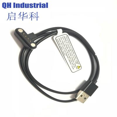 China 4Pin 2.5mm Pitch 90 Degree Bend Pogo Pin Connector Gold Plated 3U Customized USB Magnetic Spring Loaded for sale