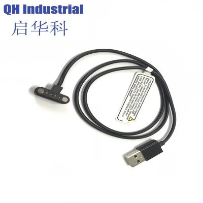 China 4 Pin 2.5mm Pitch Magnetic Pogo Pin Connector 48H Salt Spray Gold Plated 3U for sale