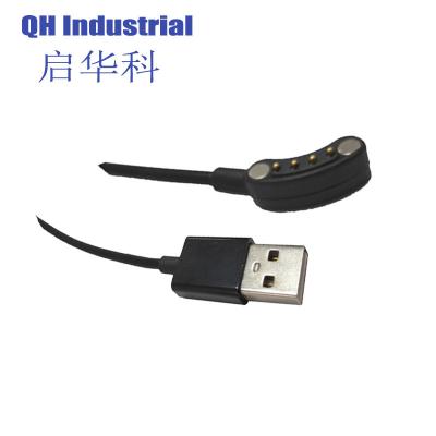 China 4 Pin Magnetic Pogo Pin Connector 12V 3A Gold Plated Brass Spring Loaded Charging Connector for sale