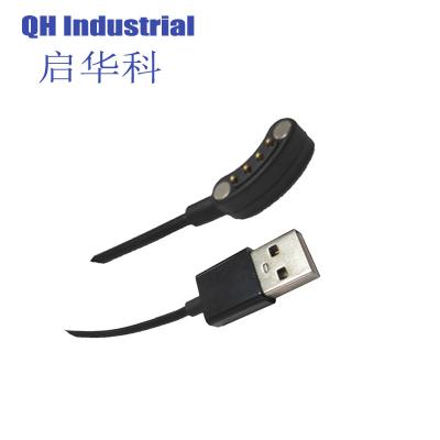China 4 Pin Magnetic Pogo Pin Connector 12V 3A Gold Plated Double End Pin Power Connector for sale