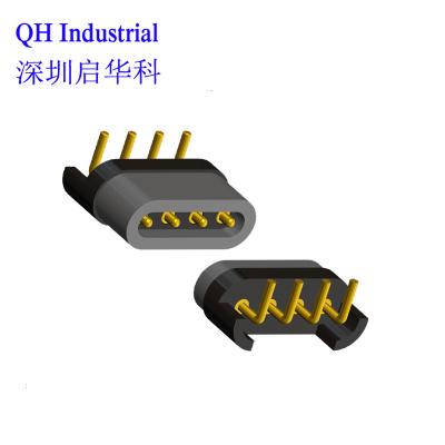 China 4Pin Magnetic Spring Loaded Pogo Pin Connector for Mobile Phone Battery 5A 12V for sale