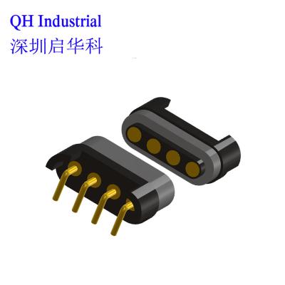 China Magnetic Spring Loaded Pogo Pin Cable Connector 4Pin 5A 24V for Industrial Use for sale