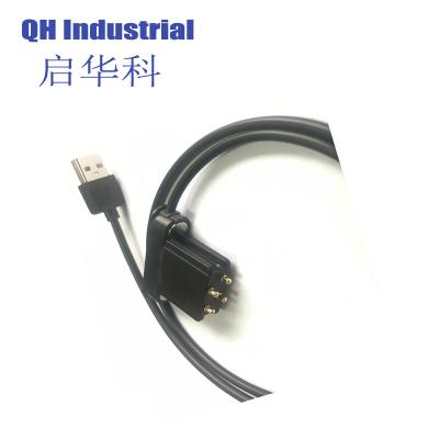 China 4Pin Magnetic Pogo Pin Connector 12V 3A Gold Plated Brass Telecom Charging Connector for sale