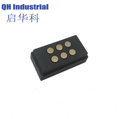 China 6 Pin Amphenol Magnetic Power Connector USB Spring Loaded Pin 5A 12V for sale