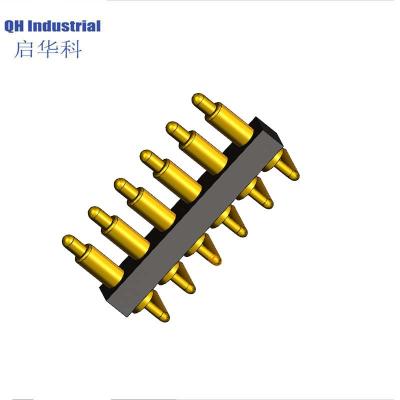 China 6 Pin Magnetic Spring Loaded Pogo Pin Connector 1A 10A 12V for PCB Power Charging for sale