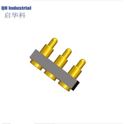 China 3Pin Norway CE Standard Female Magnetic Spring Loaded Pogo Pin Connector 1A-10A 12V for sale