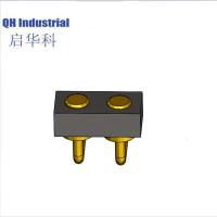China 2Pin 2.54mm Pitch Spring Loaded Pogo Pin Connector Gold Plated SMT 1A 12V for sale