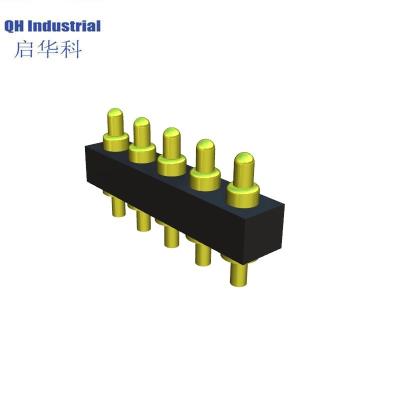 China 5Pin 2.0mm Pitch 1.5H DIP Pogo Pin Connector Gold Plated 20000 Cycles for sale