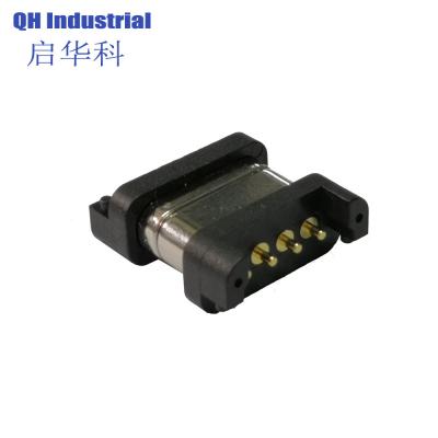 China Magnetic Pogo Pin Connector 4Pin 2.54mm Pitch 500gf Spring Force 1A 2A Male Female for sale