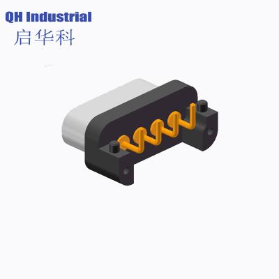 China 2.54mm Pitch 4Pin Pogo Pin Connector Male Female 2Amp 600gf Magnetic for sale