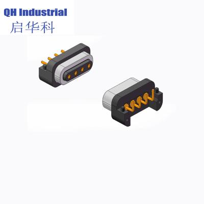 China Magnetic Pogo Pin Charger Connector 4Pin 2.54mm Pitch 1Amp 500gf Male Female for sale