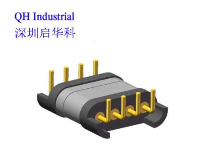 China Magnetic Pogo Pin Charger Connector 4Pin 2.54mm Pitch 2Amp 600gf Male Female for sale
