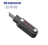 China 4 Pin 2.54mm Pitch Magnetic Pogo Pin Connector Male Female 12V 3A Charging for sale