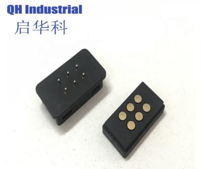 China Magnetic Pogo Pin Connector 6 Pin Male Female 1A 3A for Smart Device Charging Power Connector Household Application for sale