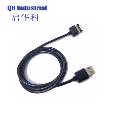 China 4Pin 2.54mm Pitch 1A 3A Male Female Magnetic Pogo Pin Cable Connector with USB for sale
