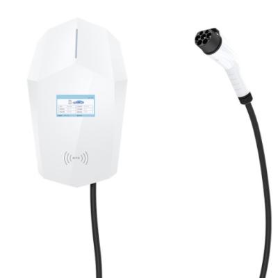 China 4.3 Inch LCD 7kw Wallbox Electric Car Charger With GB 7-Hole Plug for sale