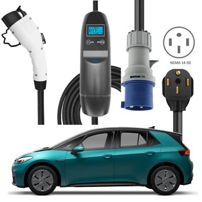 China 16A 32A Mode Level 2 AC EV Charger Fast Charging Station EVSE Portable Type 1 J1772 for sale
