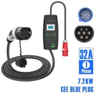China Adjustable 3.5Kw 7kw 11kw 22kw Portable AC Ev Charger Type 2 Electric Fast Charger for sale