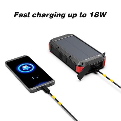 China 30000mah Portable Camping Power Station USB Wireless Solar Cell Phone Charger for sale