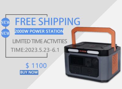 China 2000W Lithium Portable Power Station QC3.0 Type C Home Travel Outdoor Renewable Energy Storage for sale