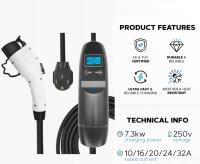 China 7kw Type 2 Type 1 J1772 Portable Ev Charger For Home With 1 Year Warranty for sale