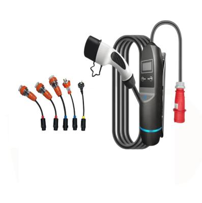 China 100-240V Type 2 EV Charger 8/10A Adjustable Australia Portable EVSE Charger Plug In for sale