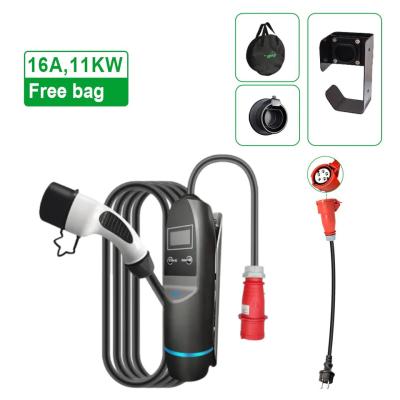 China 16/32A Portable Charging Station Type 2 GB/T Plug 3.5kW 7kW Smart Home EV Charger for sale