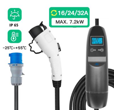 China Type 2 Portable EV Charger IEC 62196/SAE J1772 Interface Standard for sale