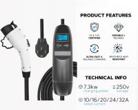 China Type 2 Portable EV Charger IEC 62196/SAE J1772 Interface Standard for sale
