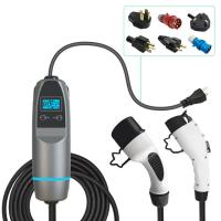 China 5m Portable EV Charger with LED Display and Over Current Safety Protection for sale