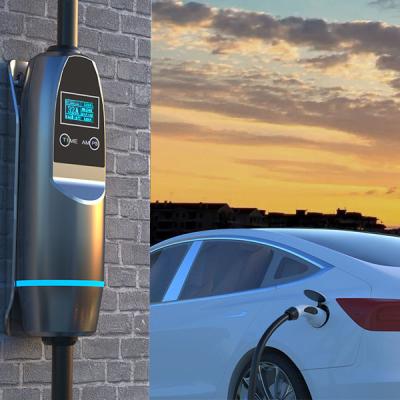 China 7kw 32a Type 2 Level 2 OLCD Screen Car Portable Ev Charger For Wuling for sale