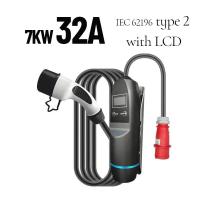 China 7kw 32a Type 2 Level 2 OLCD Screen Car Portable Ev Charger For Wuling for sale