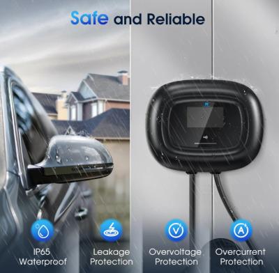 China Type1 Sae J1772 Nema14-50 Plug Electric Car Charger 7kw EVSE Wallbox 40A 32A for sale