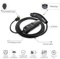 China NACS Tesla Portable 7kw 32A 1Phase Level2/Level1 EV Charger For Model X/Y/3/S for sale