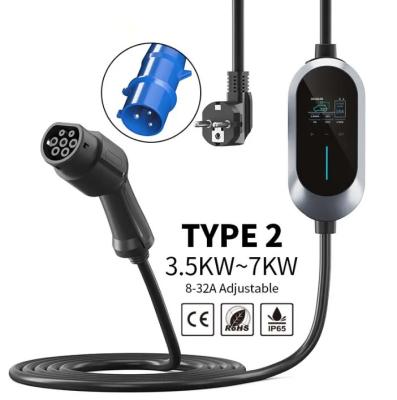 China 16a Ip65 Ac Ev Portable Electric Car Charging Station Adjustable Ev Charging Pile for sale