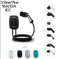 China Ev Wallbox Charger 7kw Electric Car Ev Charging Station 3.5KW 7KW 11KW 16A 32A SAE for sale