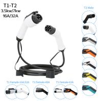 China Portable 7kw 32A Saej 1772 T1-T2 EV Charger CE Electric Car Charging With Cable for sale