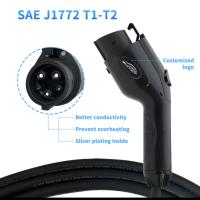 China Portable 7kw 32A Saej 1772 T1-T2 EV Charger CE Electric Car Charging With Cable for sale