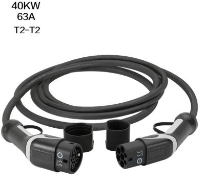 China Type 2 To Type 2 Customized Model 3 EV Charging Chargers TPU Cable 63A 3 Phase 40KW for sale