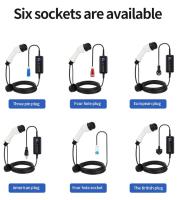 China Car Charger AC Mode 2 Silence 3.5kw 16A EVSE Level 2 Type2 EV Charger With Screen for sale