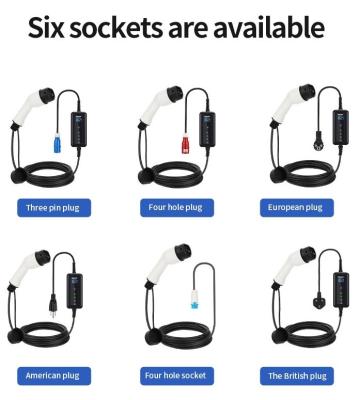 China Car Charger AC Mode 2 Silence 3.5kw 16A EVSE Level 2 Type2 EV Charger With Screen for sale